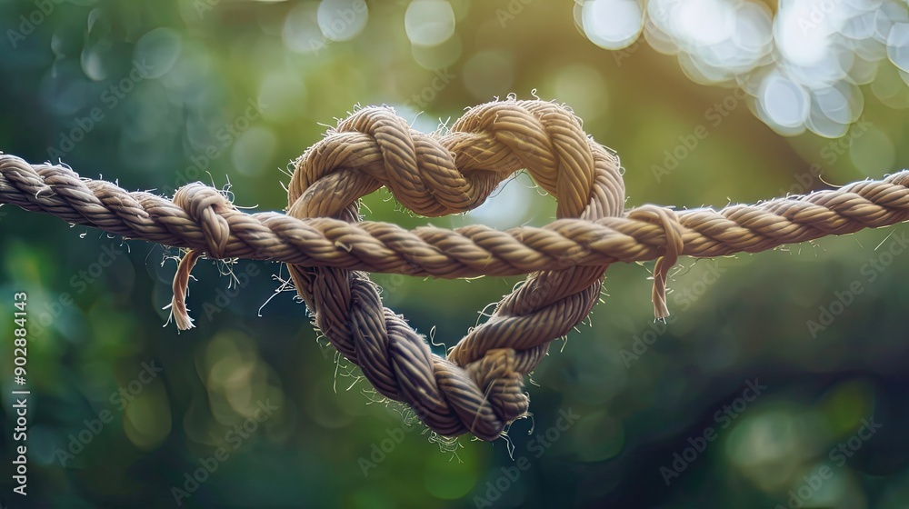 Heart-shaped knot in a rope, creating a simple yet powerful symbol of ...