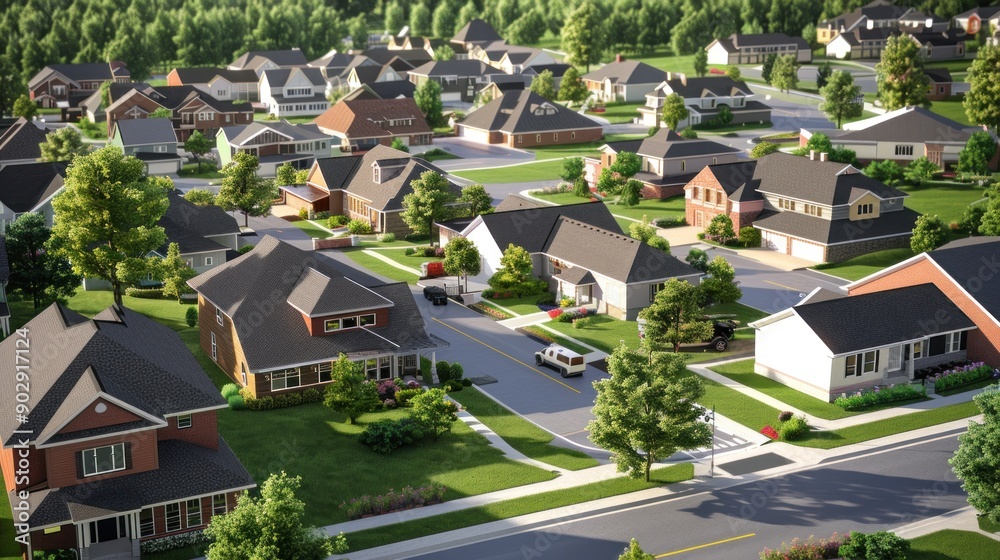 Generate a photo realistic image of a maquette depicting a residential ...