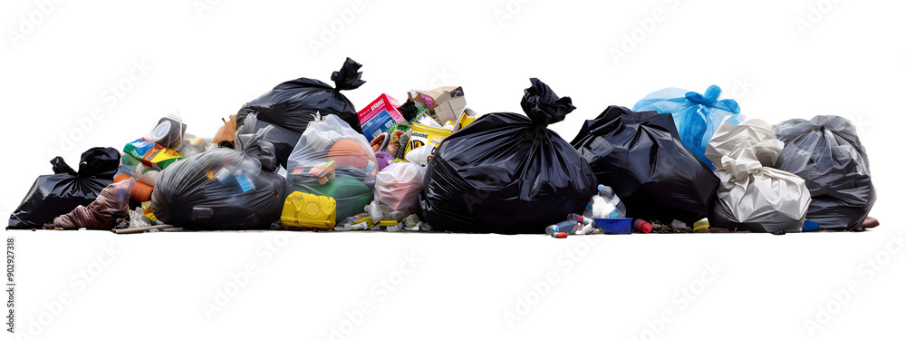 Pile of garbage isolated on transparent background, png file white ...