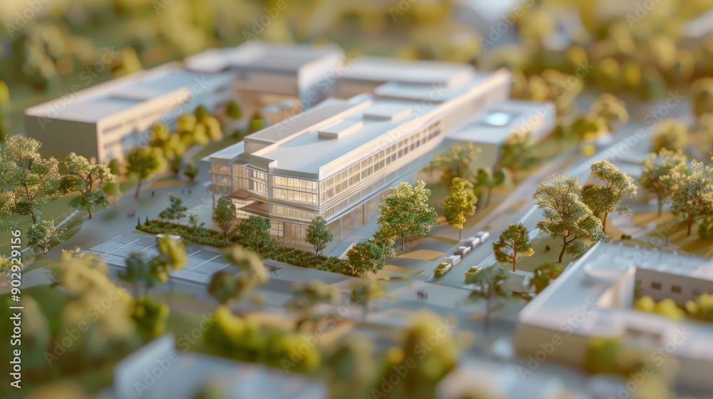 Generate A Photo Realistic Image Of A Maquette Representing A