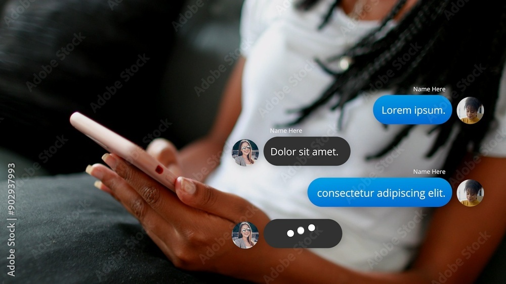 Modern Text Bubble Message With Photo Stock Template | Adobe Stock