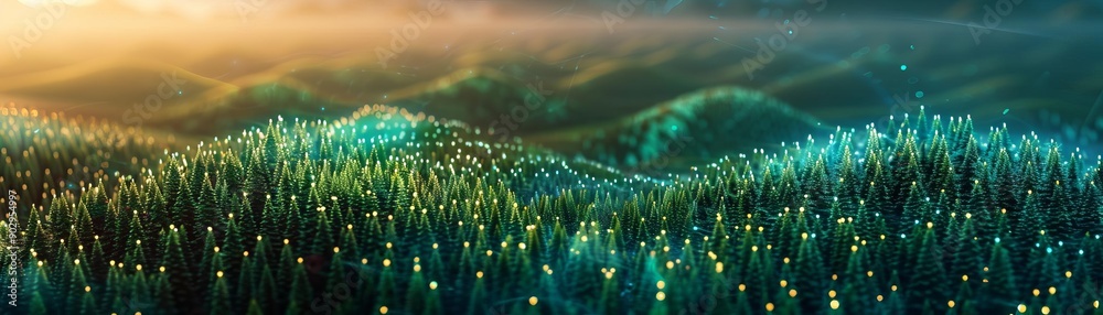 Remote sensing in forestry, holographic data visualization, satellite ...