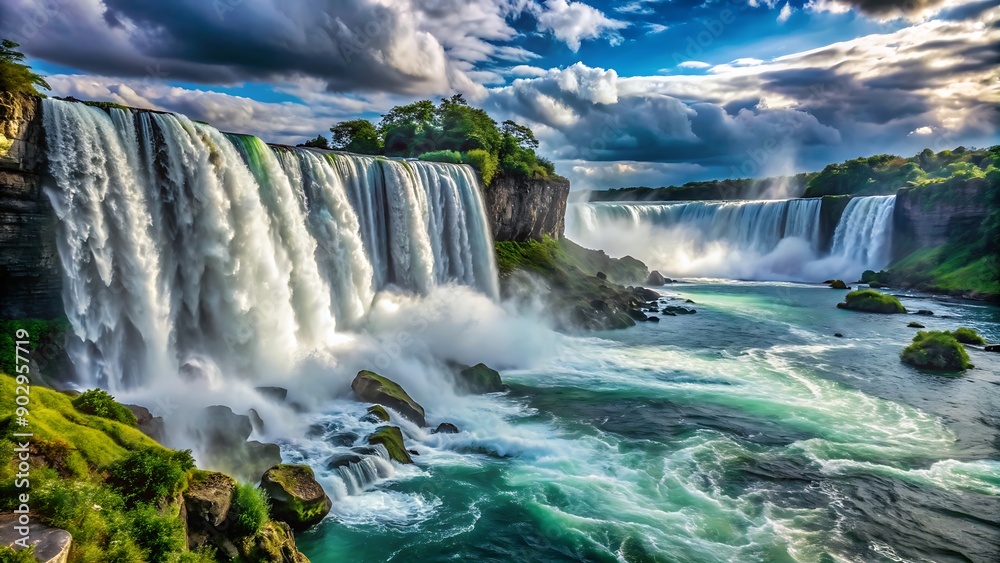 Find a waterfall and photograph it from various angles, emphasizing the ...