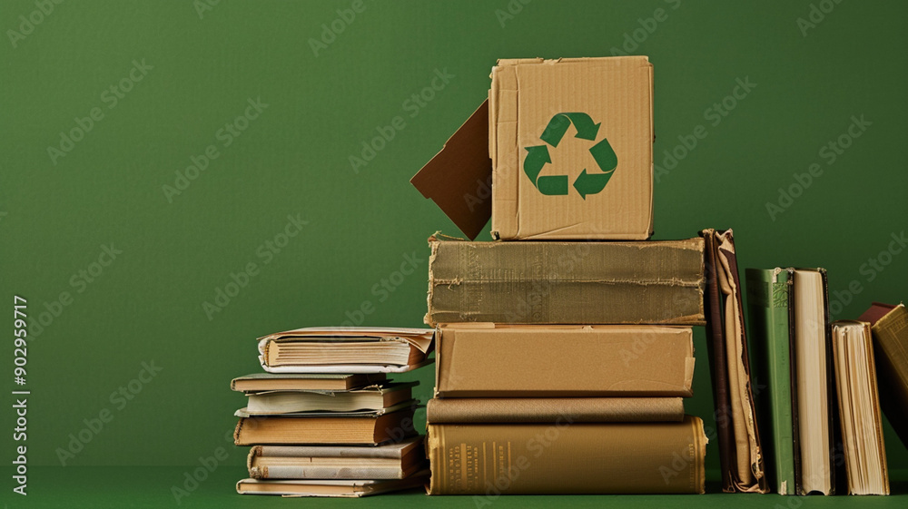 Volunteering of old books charity, donation. Old, randomly folded paper ...