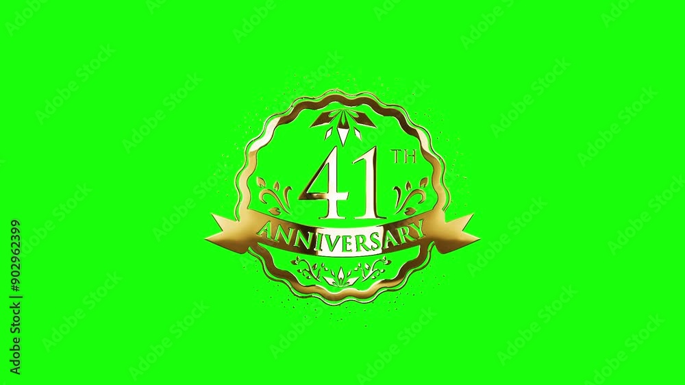 Golden Happy Anniversary Text Animation, Celebration of 41th Years ...