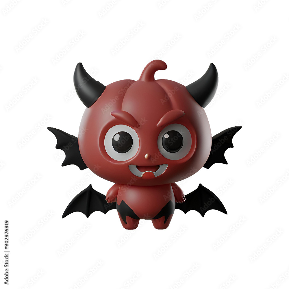 3d demon from hell which is chibi style With a transparent background ...