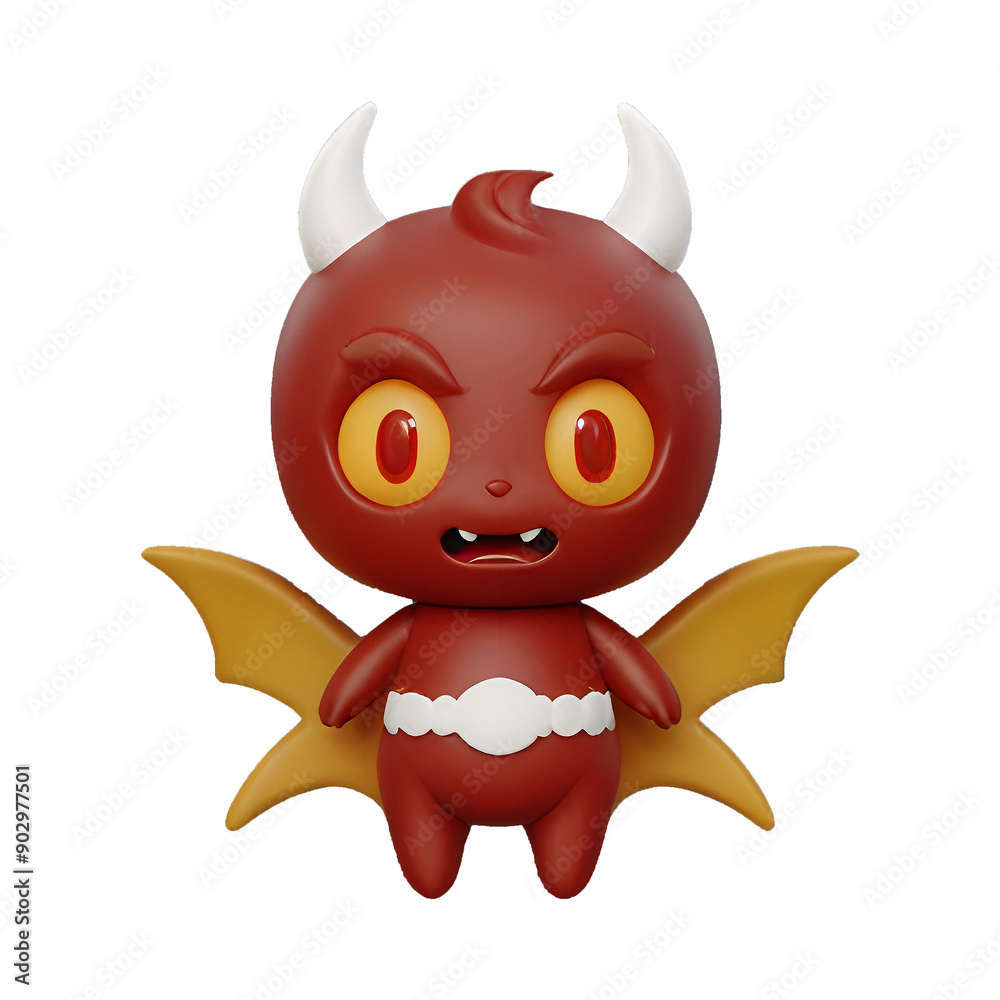 3d demon from hell which is chibi style With a transparent background ...