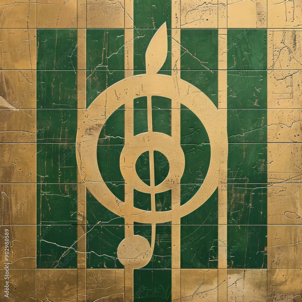 Blueprint: Design of music logo featuring a PAL in green on a gold ...