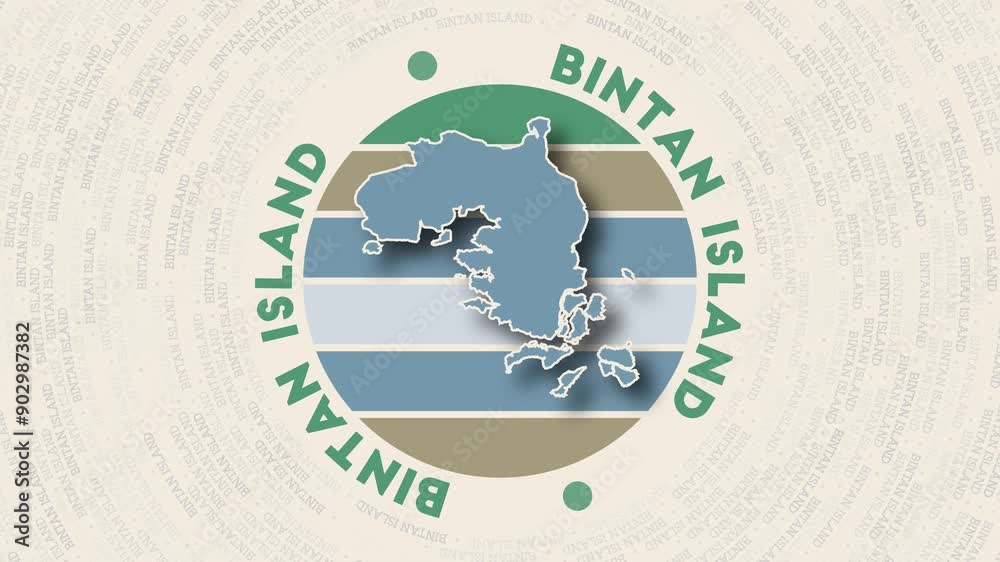 Bintan Island logo intro. Badge with the circular name and border shape ...