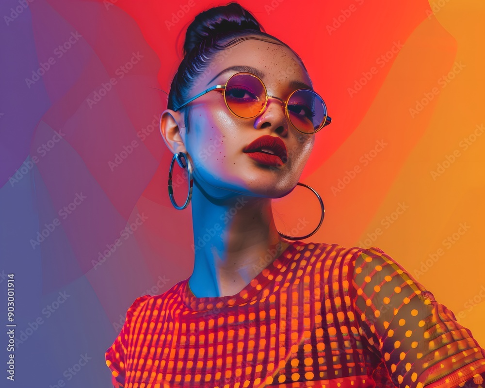 Illustration of A trendy Instagram post template with stylish dot fonts ...