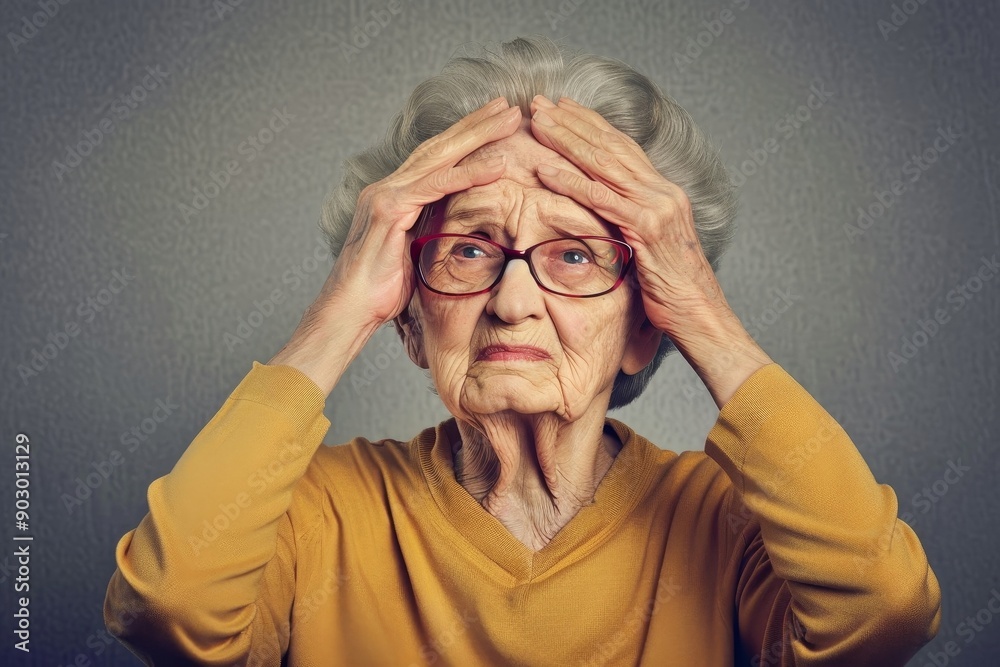 Confused worried old lady suffering from age disorders, Alzheimer ...