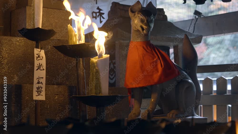 Upper shrine of the historic Fushimi Inari Taisha in Kyoto, Japan, the ...