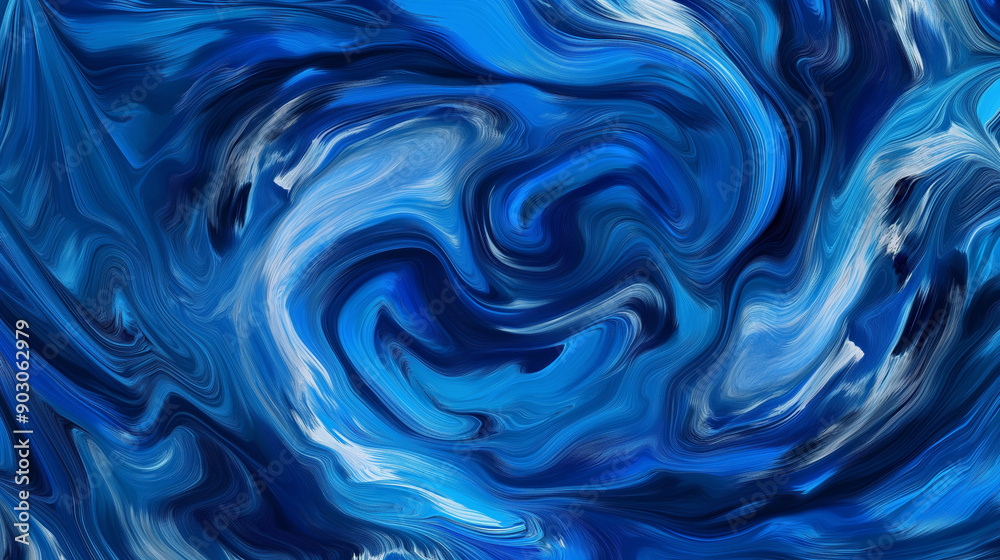 swirl of blue hues, reminiscent of flowing water or waves. The swirls ...