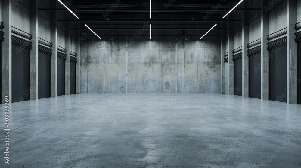 A detailed scene of an empty warehouse, after the companys relocation ...