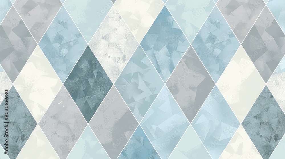 Seamless baby blue and pale gray diamond patterns on a dove gray ...
