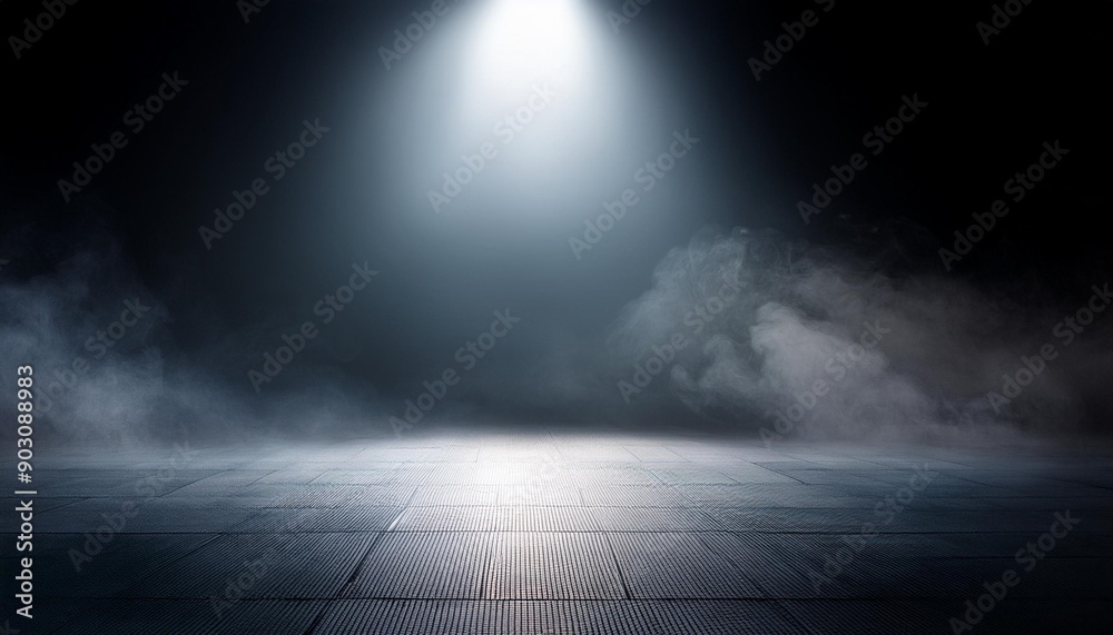 mysterious and atmospheric scene with dark empty space floor is ...