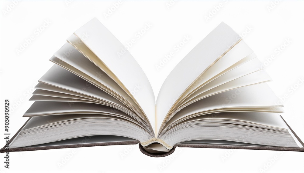 open book with empty pages isolated on transparent background cutout ...