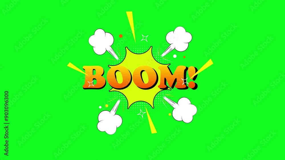 BOOM - Comic style animation text video 4K. Comic text blust animation ...