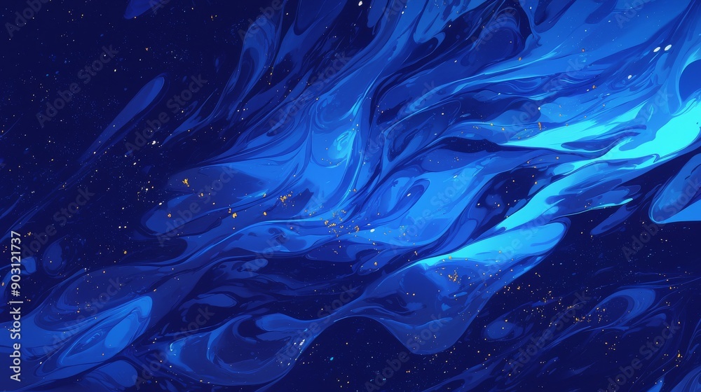 Blue and black abstract background with spectral waves. Featuring ...