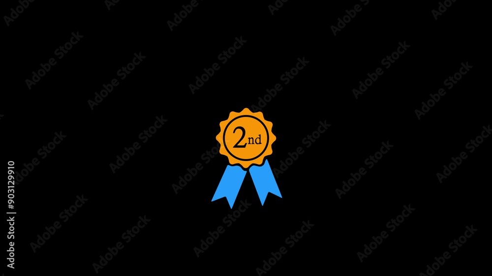 gold medal second rank award, gold medal award icon, champion medal ...