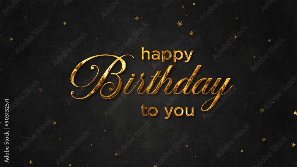 golden happy birthday text on blackboard 4k animation, gold shiny ...