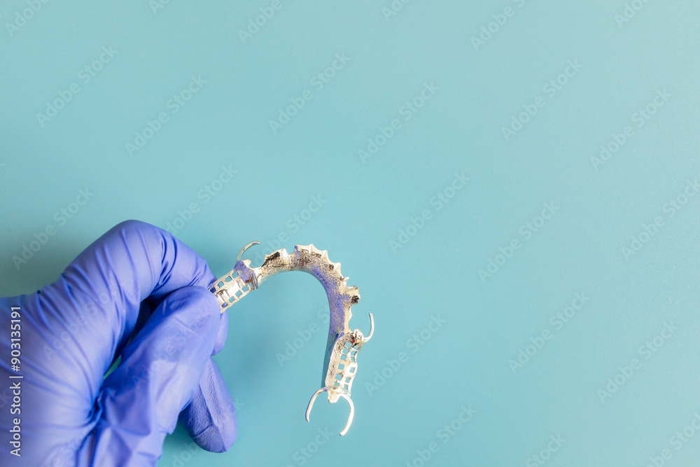 Mockup Metal Frame Lower Partial Denture, Cobalt Chrome Dental Plate ...