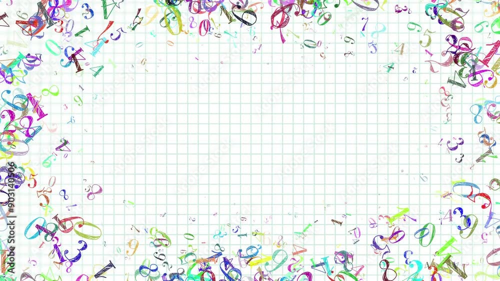 Concept of school background. Colorful childish numbers and digits ...