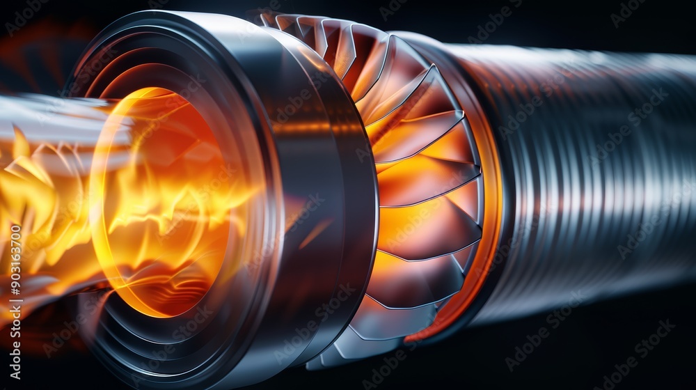 Sectional view of a complex thermal transfer system with multi-layered ...