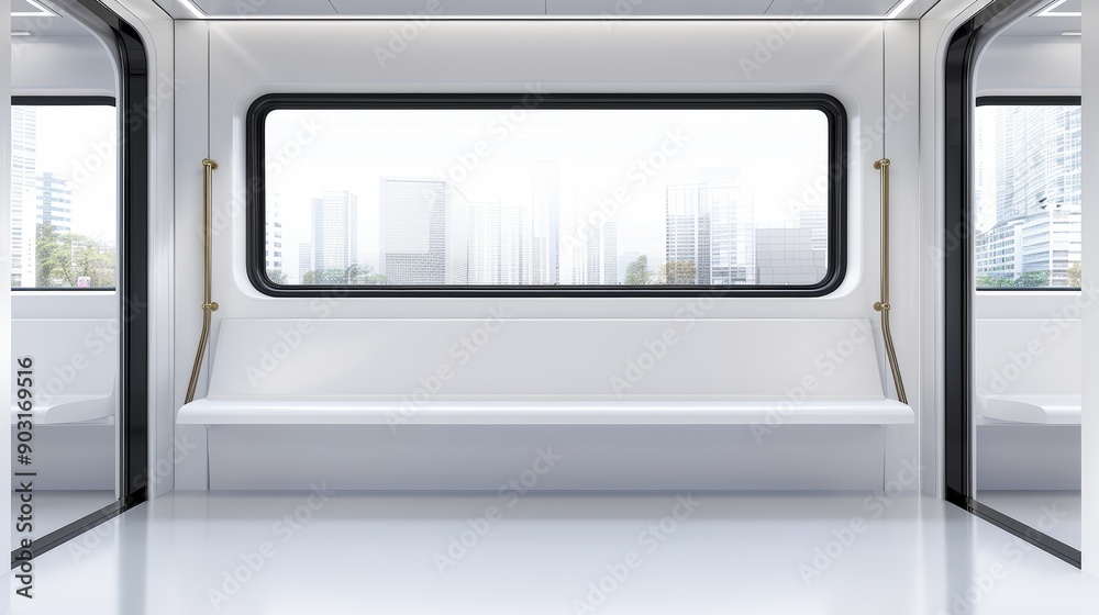 Subway car with floor-to-ceiling panoramic windows, creating a light ...