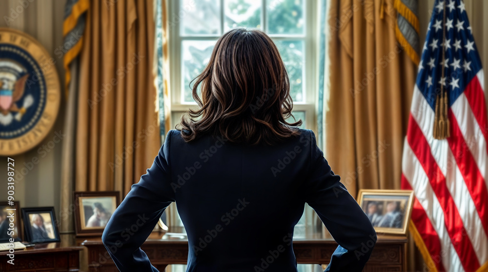 Female presidential candidate standing in the west wing. Democrat ...
