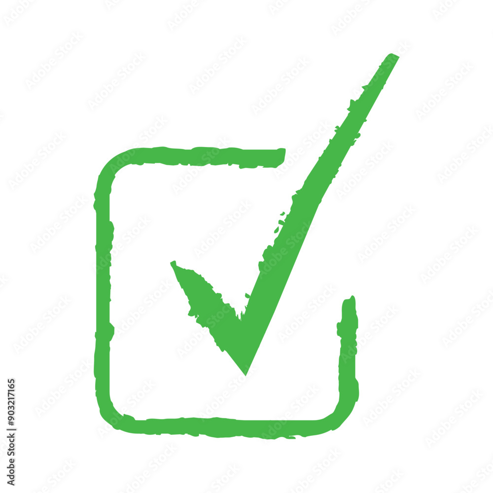 Green check mark on white background. Green tick. Isolated. Correct ...