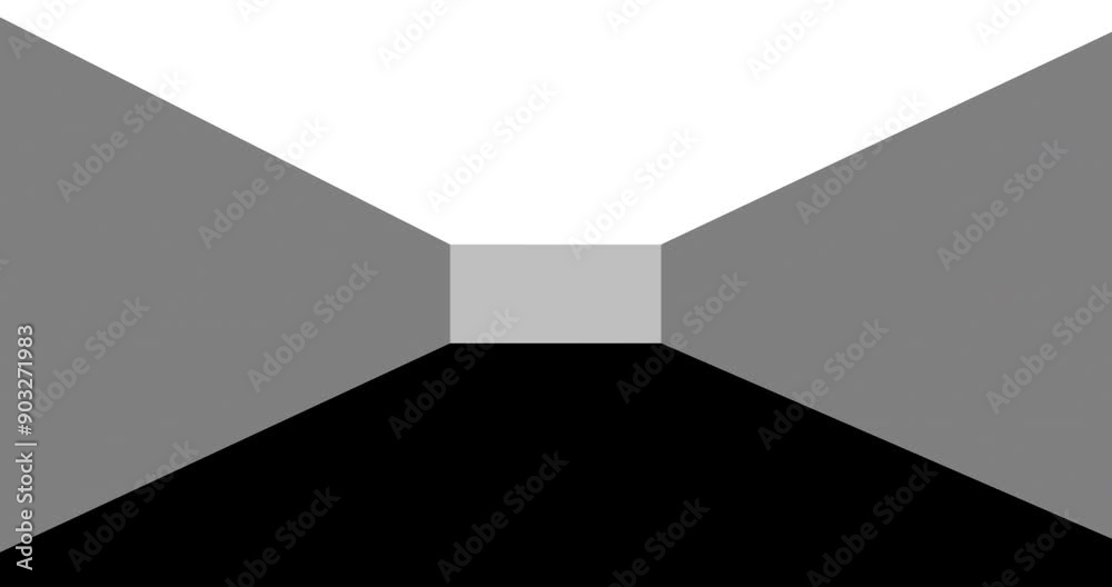 Moving tunnel or empty room animation. 3D loop animation of tunnel or ...