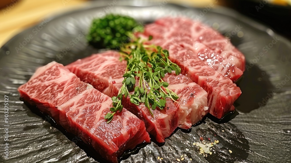 Kobe beef wagyu A5 beef A5 premium beef marble meat prepared on ...