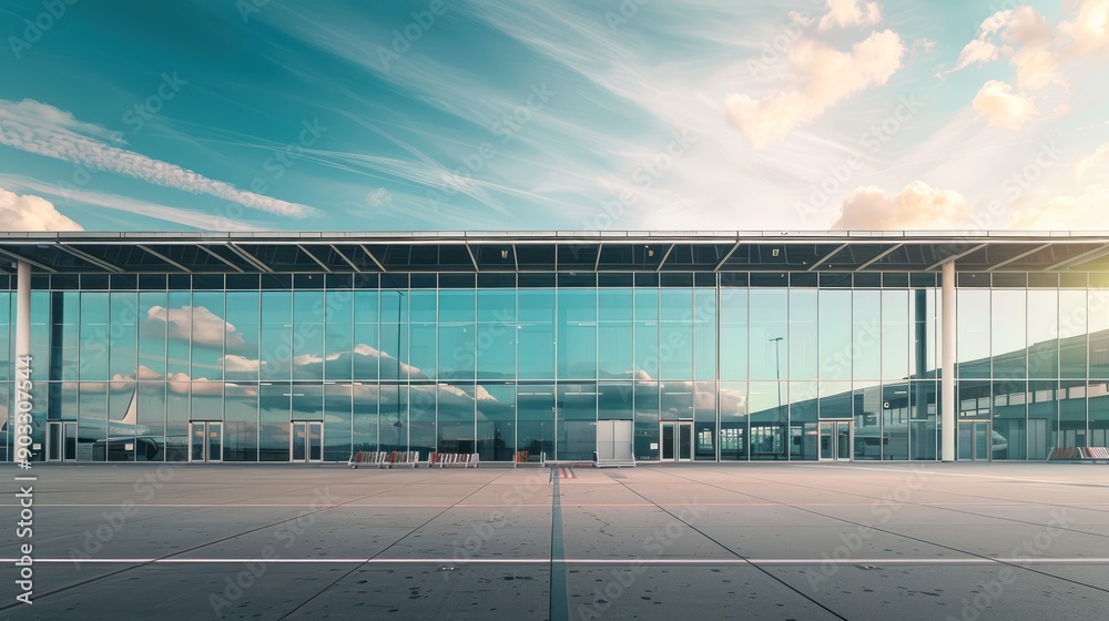 Exterior architecture of a modern airport terminal building Stock Photo ...