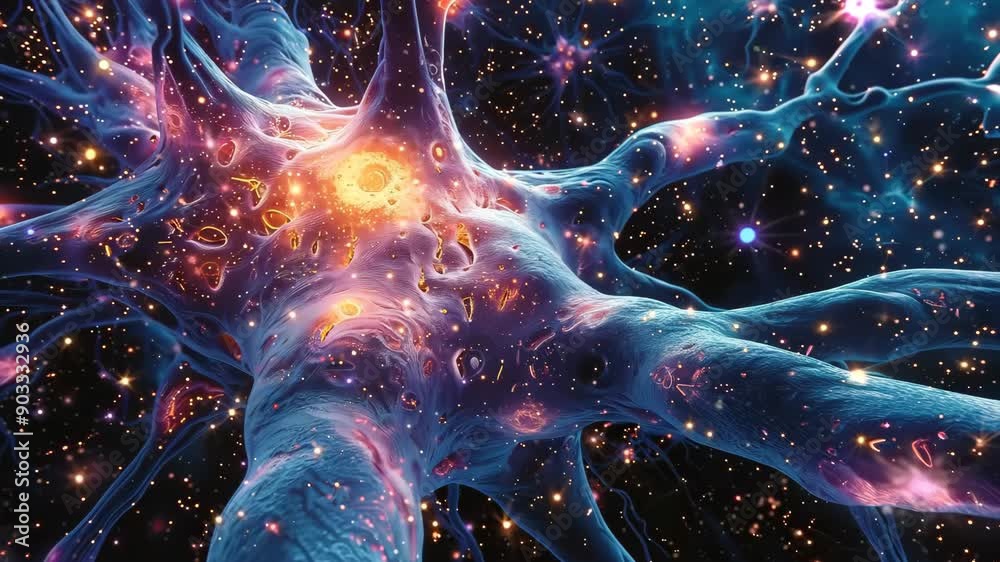 Nerve firing a signal through axon nerve communication. Synaptic ...