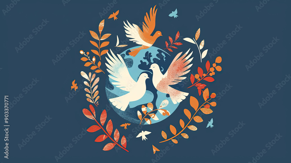 Design a meaningful symbol for Peace Day, capturing the essence of ...