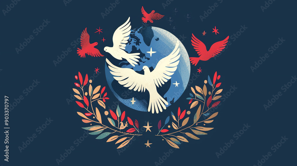 Design a meaningful symbol for Peace Day, capturing the essence of ...