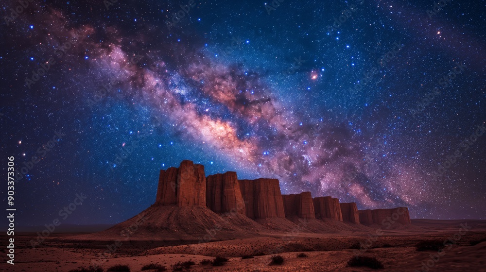 Serene Beauty of Bamiyan Plateau Under Starry Night Sky with Milky Way ...