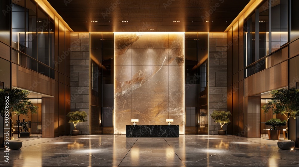 Luxury Hotel Lobby: A modern and sophisticated hotel lobby design. The ...