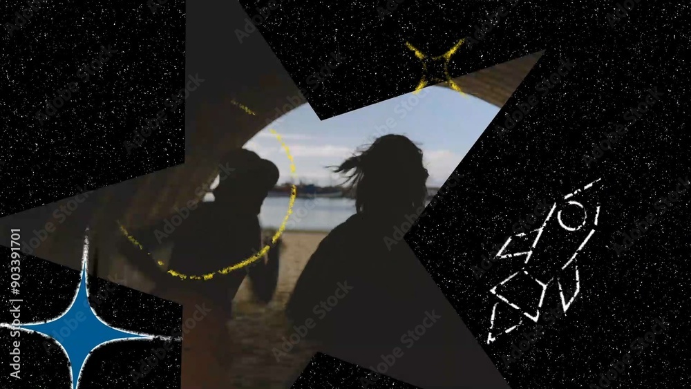 Collage Style Star Transition Element Stock Template | Adobe Stock