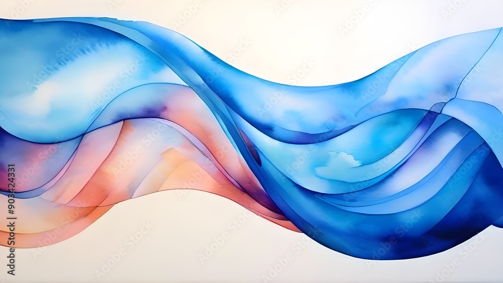 Abstract blue background ,Blue curve design smooth shape by blue color ...