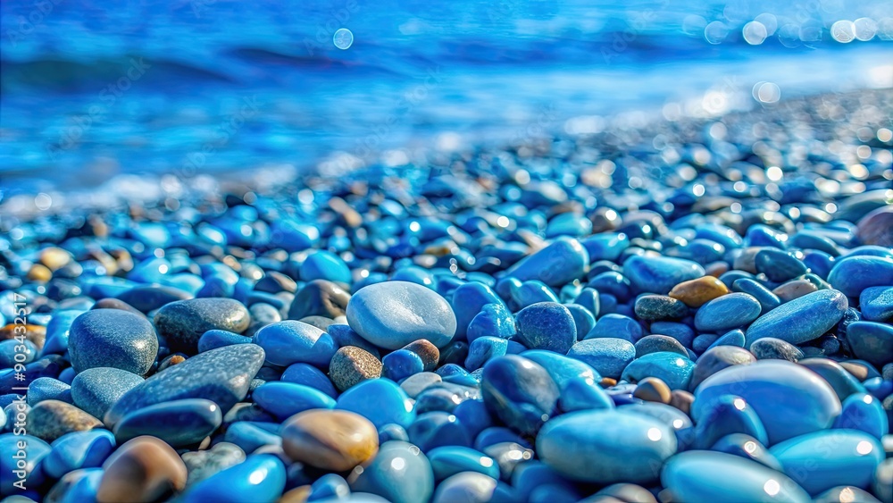 Abstract blue pebbles texture on a sea beach, nature, pebbles ...