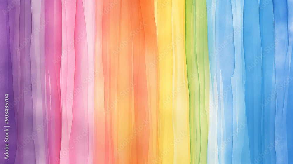Rainbow Watercolor Stripes: A vibrant abstract backdrop featuring a ...