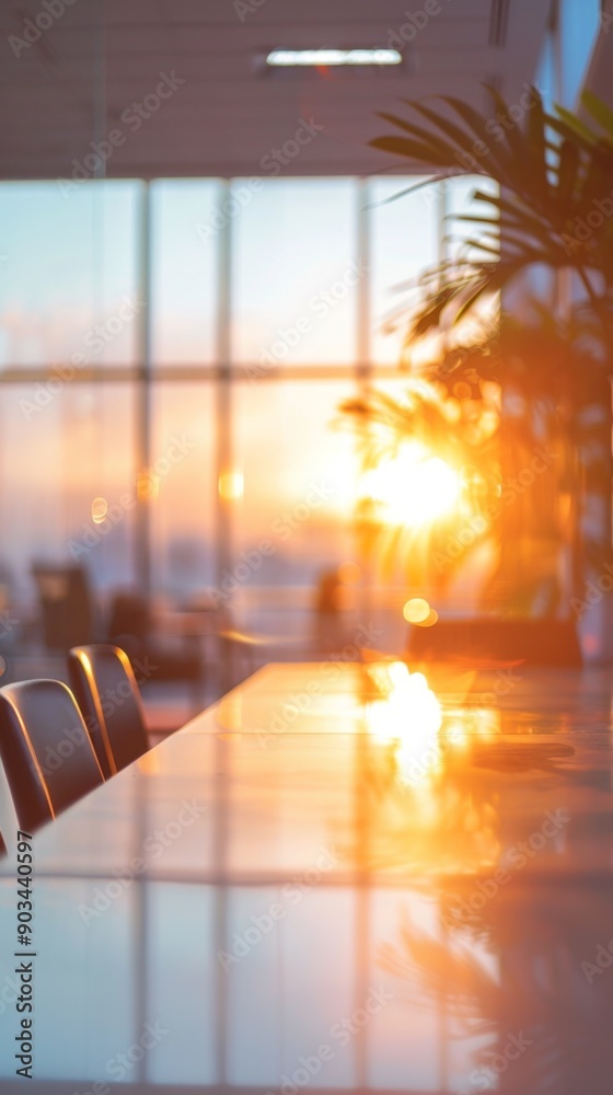 Bright Modern Office Interior: Blurred Background with Panoramic ...