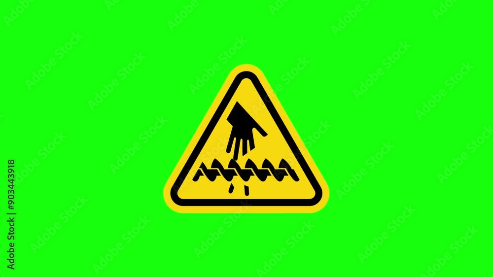 ISO Triangle Warning Sign: Cutting of Fingers or Hand with Rotating ...