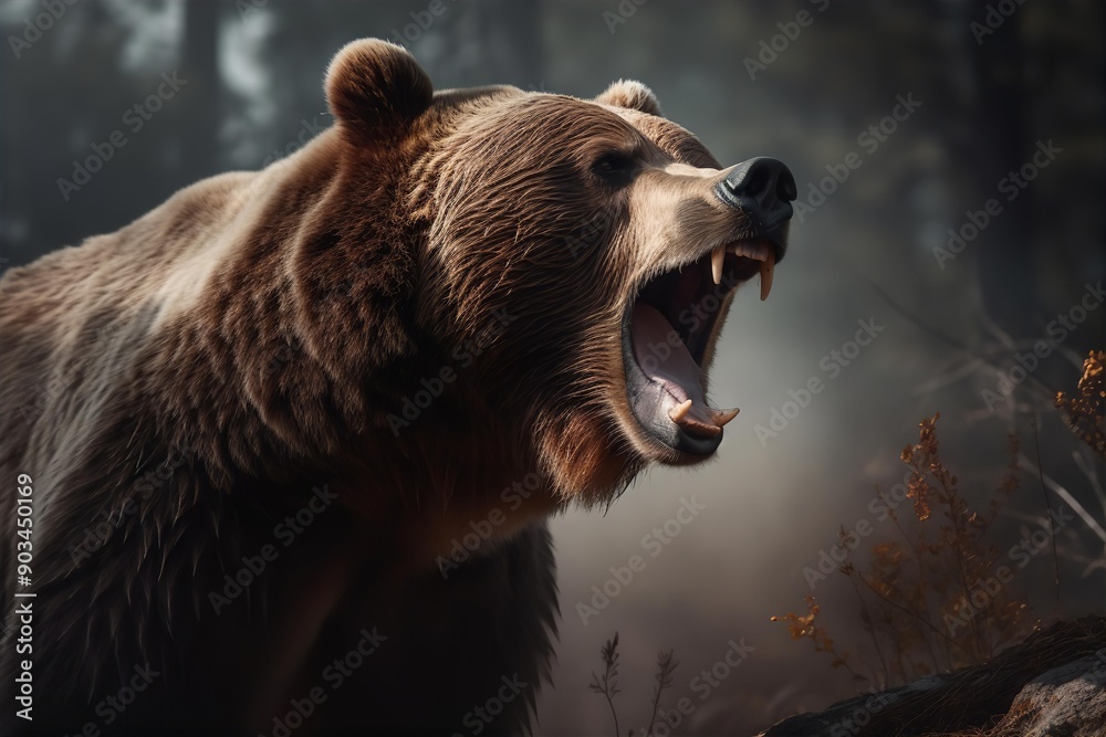 Fierce Grizzly Bear Charging in Aggressive Attack, grizzly bear, bear ...