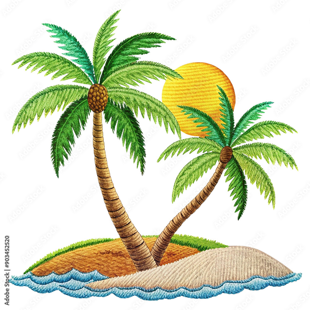 Palm Tree Machine Embroidery Design - Printable Graphic File for ...