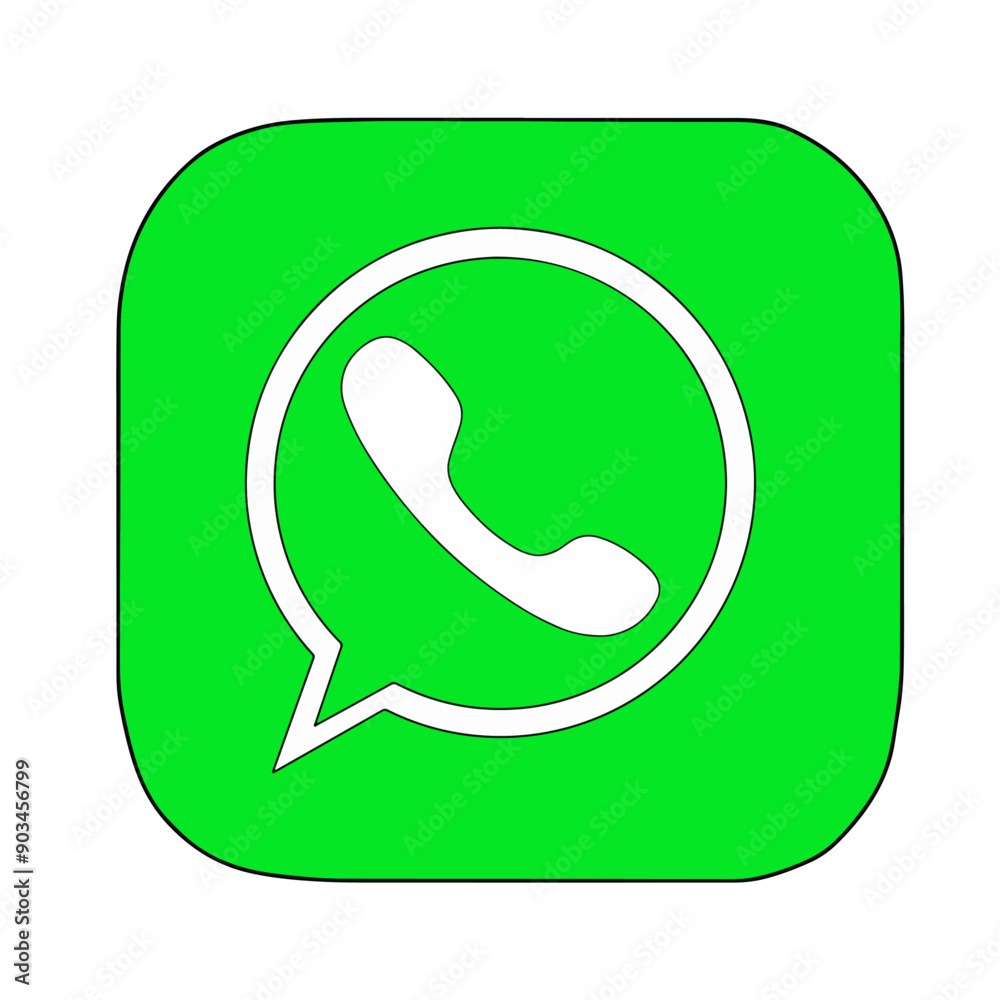Whatsapp logo isolated on transparent background. Stock Vector | Adobe ...