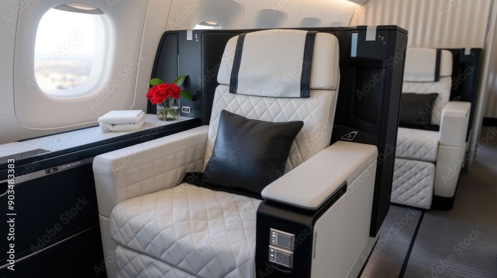 Luxurious business class seating with ample legroom comfort and high ...
