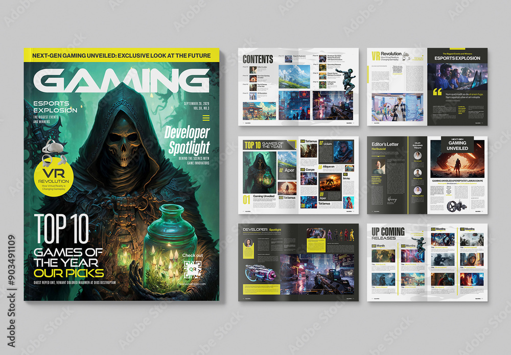Gaming Magazine Template Stock Template | Adobe Stock